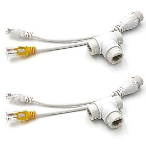 V-Fiabilidad 2-Set PoE Combiner/Mux, POE Splitter Network Cabling Connector 3-Way RJ45 for Surveillance Camera Cables, PoE Synthesis Separation,Support IEEE802.3af/at Protocol, Max Transmission 130M