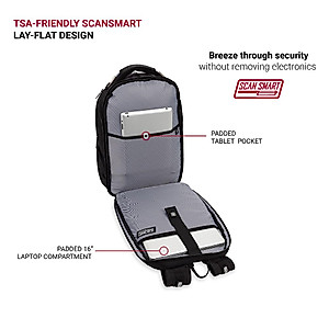 SwissGear 2762 ScanSmart Laptop Backpack, Black, 17-Inch