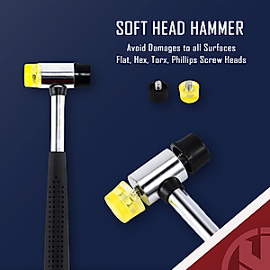 KNINE OUTDOORS Screwdriver Set Engineering Repair Kit Maintenance Tools Durable Construction Accessories with Ratcheting Wrench Rubber Mallet Bits Wrenches Adapters Pin Punches, 100 Set