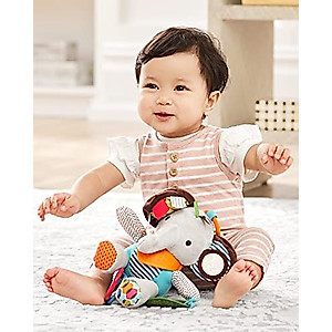 Skip Hop Bandana Buddies Baby Activity and Teething Toy with Multi-Sensory Rattle and Textures, Elephant