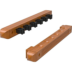 Fat Cat 2-Piece Wall Mounted Hardwood Billiard/Pool Cue Rack, Holds 6 Cues