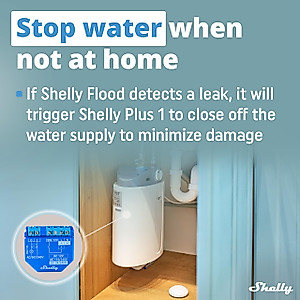 Shelly Flood | Wireless Flood Sensor with Temperature Measurement | Home Automation | iOS Android App | Dripping & Leaking Alarm | Floor Heating Control | Compact Design | Easy to Use