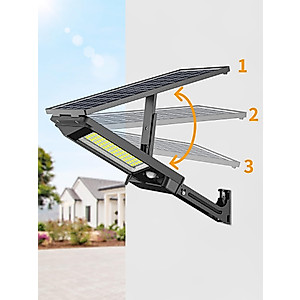 intelamp Solar Outdoor Lights with Dual Sensors,12500mAh 2000LM 240° Wide Lighting Aluminum Solar Flood Lights Outdoor Motion Sensor with Remote Control, Solar Lights for Outside Waterproof 4 Modes