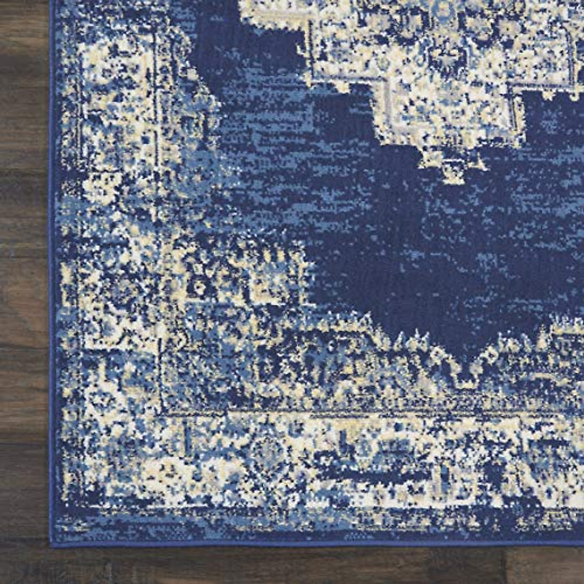 Nourison Grafix Navy Blue 5'3" x 7'3" Persian Area -Rug, Modern, Easy -Cleaning, Non Shedding, Bed Room, Living Room, Dining Room, Kitchen (5x7)