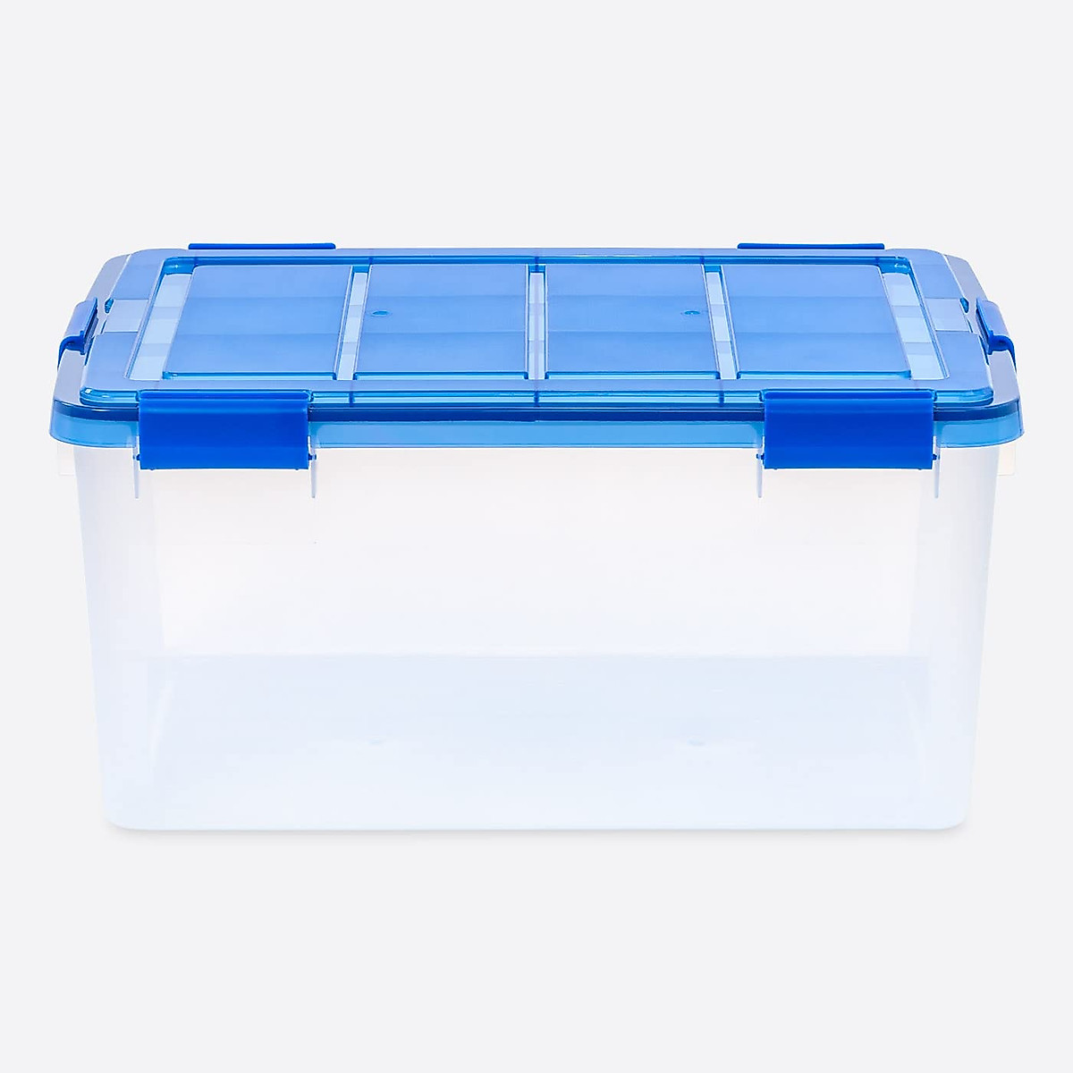Iris 4Pack 62qt WEATHERPRO Airtight Plastic Storage Bin with Lid and Seal and Secure Latching Buckles