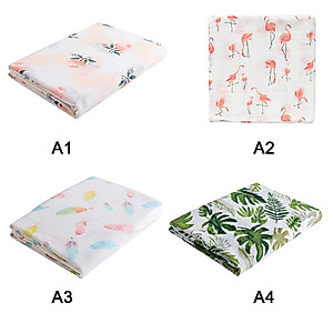 belupai Muslin Swaddle Blankets, 47x47inch Breathable Organic Cotton Gauze Baby Towel Receiving Blanket Perfect for Unisex Babies Shower Gift (Tropical Palm Leaves)