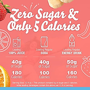 Crystal Light Sugar-Free Strawberry Orange Banana Low Calories Powdered Drink Mix, 72 Count Pitcher Packets