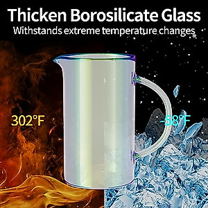 SIXAQUAE French press Coffee Maker Heat Resistant Durable Borosilicate golden Glass 12oz