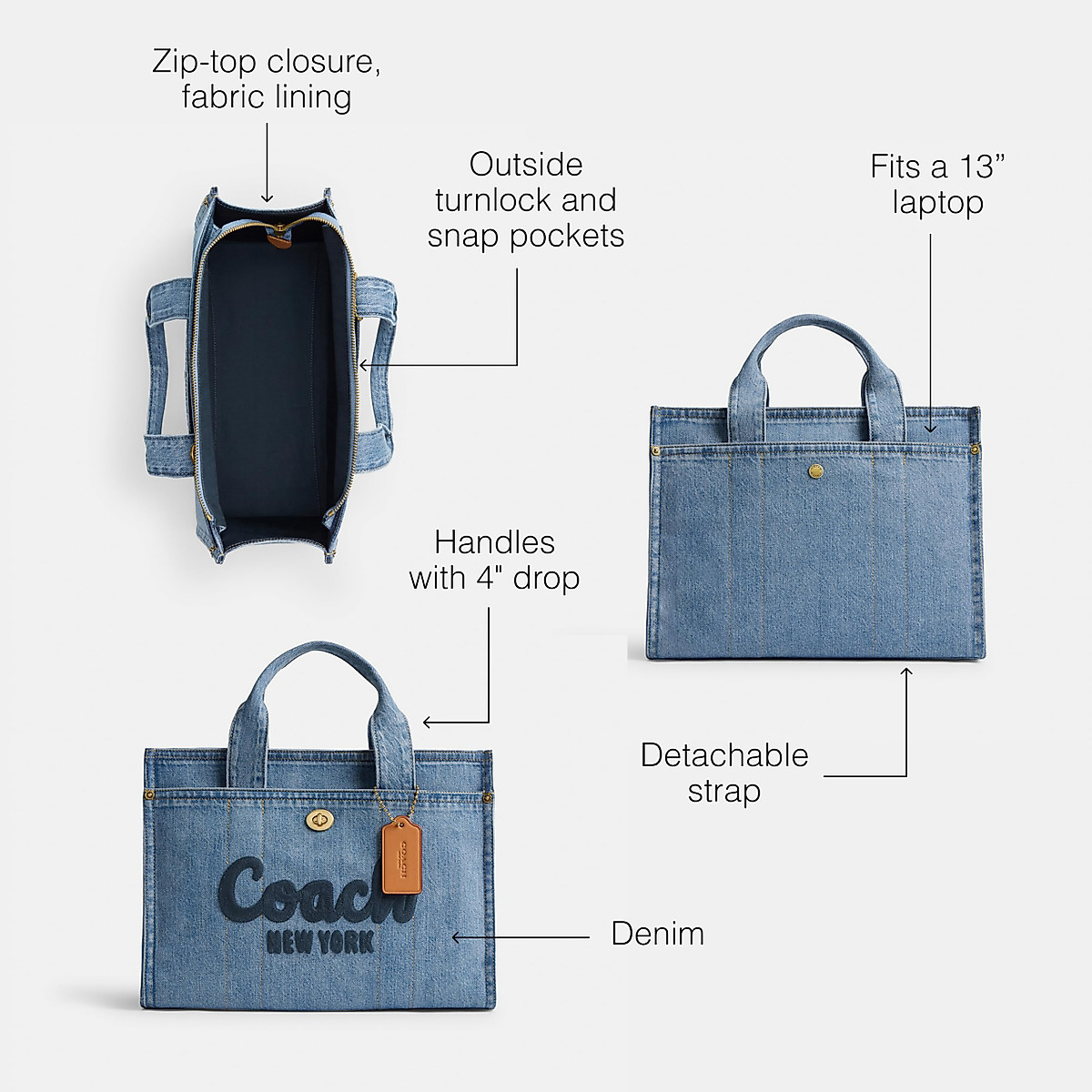 Coach Cargo Tote, Indigo