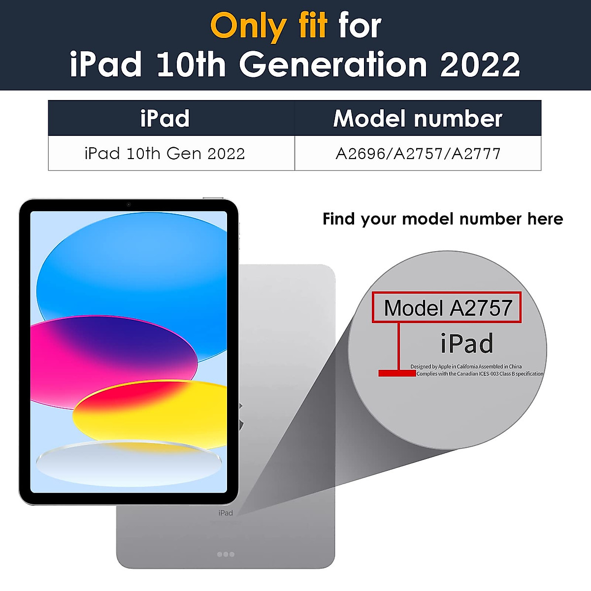 DTTO Clear Case for iPad 10th Generation 2022 - [Yellowing Resistant] Slim Lightweight Transparent Soft Cover for iPad 10.9 Inch, Clear