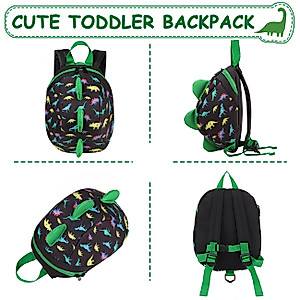 VASCHY Mini Toddler Backpack with Leash, Ultra Lightweight Tiny Little Daycare Backpack Boys Dinosaur