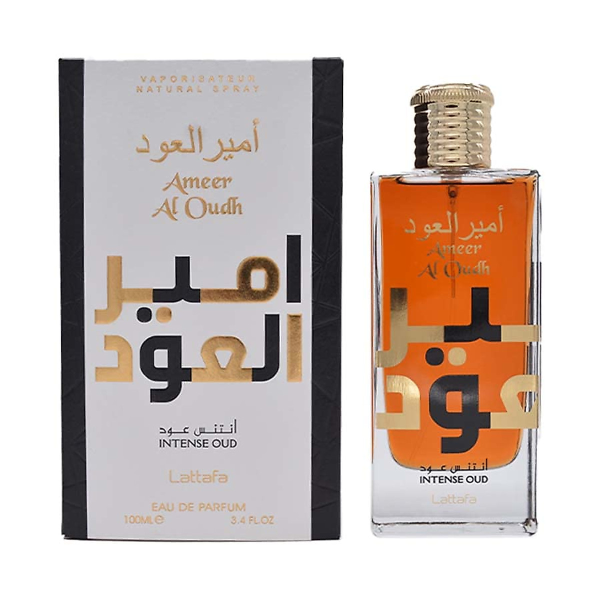 Lattafa Ameer Al Oud Intense Oud for Unisex Eau de Parfum Spray, 3.4 Ounce