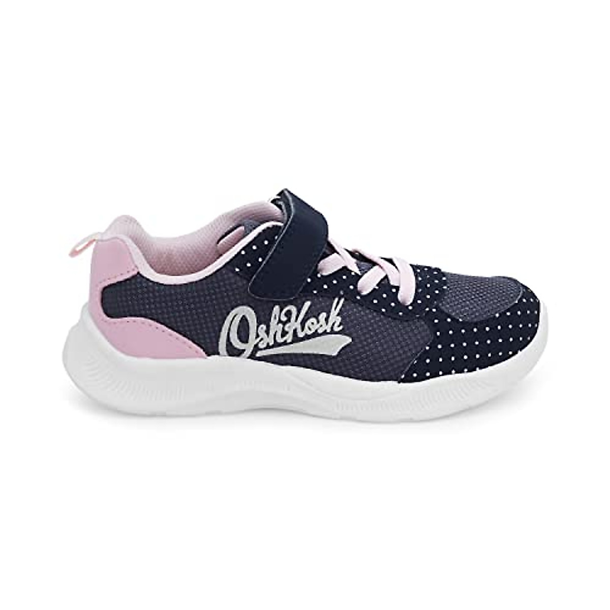 OshKosh B'Gosh Girls Retra Sneaker, Navy/Silver, 11 Little Kid