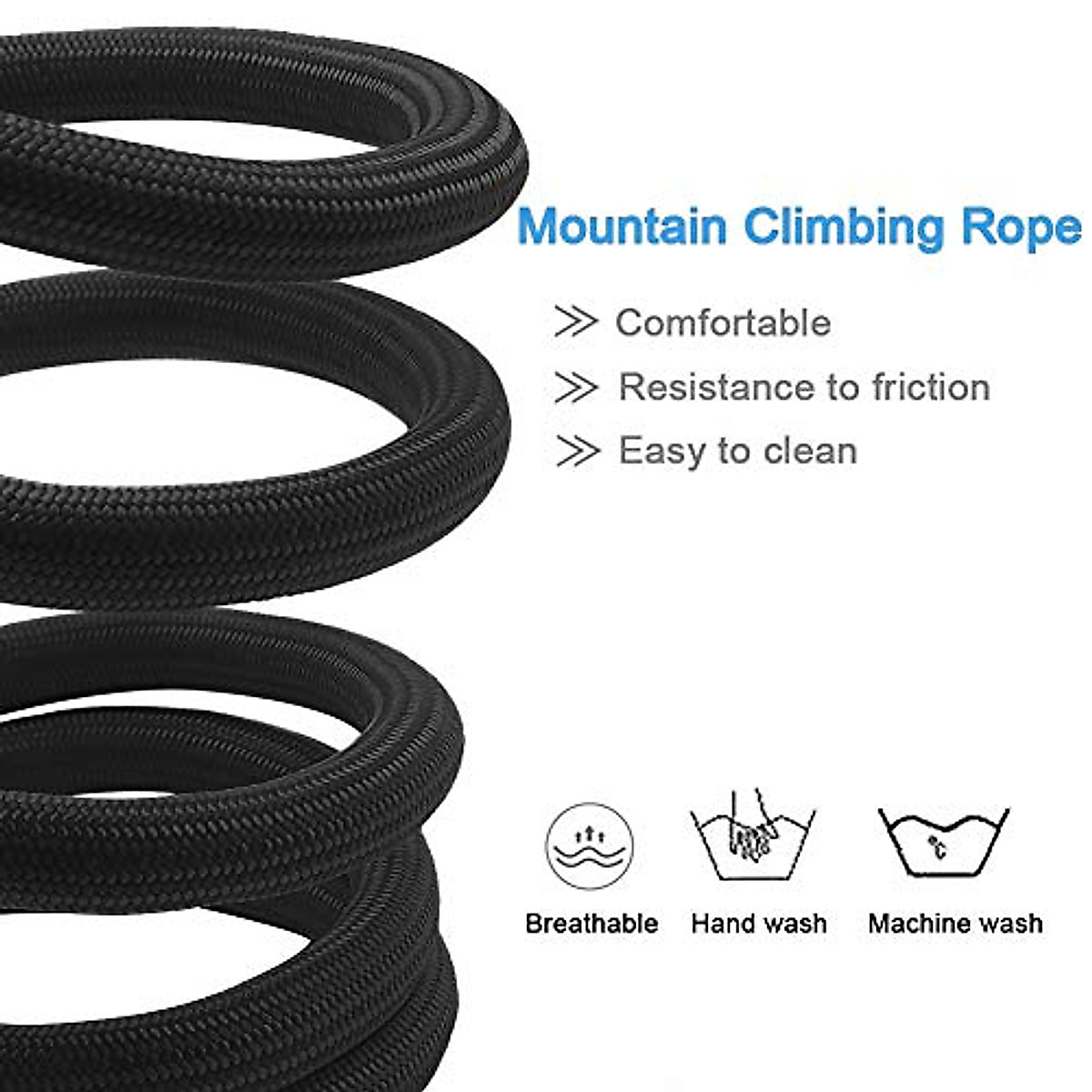 MayPaw 4FT/6FT/8FT/10FT Dog Leash, Classic Solid Colors, Durable Mountain Climbing Rope Dog Leash Reinforced with Leather Tailor Connection Heavy Duty Silver Clasp, 6 Foot Dog Leash Black