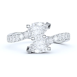 PRSTANI Real 10K White Gold Twisted Snakes Like Simulated Pear-Shaped Diamond Ring For Women (7)