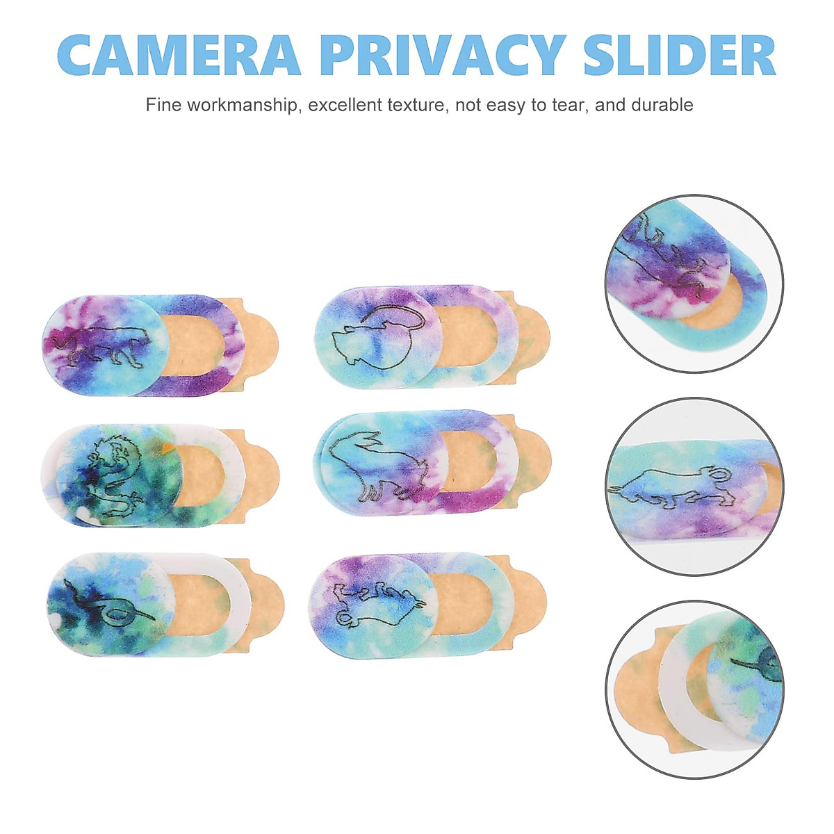 Sosoport 6pcs Camera Privacy Cover Camera Slide Blocker Webcam Covers Webcam Lid Phone Slide Blocker Webcam Privacy Lens Protectors Webcam Blocker Chinese Zodiac Slider Lens Cap