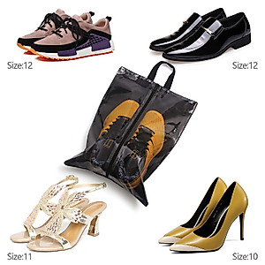 Set of 5 Transparent Large Travel Packing Organizer Clear Shoe Bags for Men and Women, Storage Cubes Pouch for Accessories Suitcase Luggage