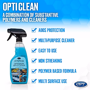 Optimum Opti-Clean Waterless Wash and Protect - Ready to Use Waterless Car Cleaning Spray and Polymer Protection (18 oz)