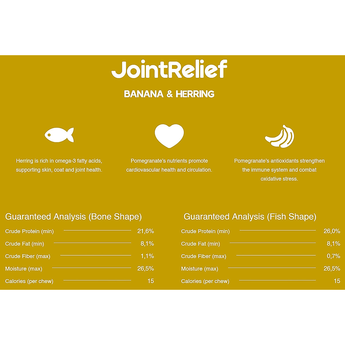 LuvTails Joint Relief Soft Chew Supplements for Dogs, Omega 3 for Dogs Chewable EPA, DHA Dog Omega 3 Supplement with Herring Oil, Turmeric, Banana Powder 60 Chews