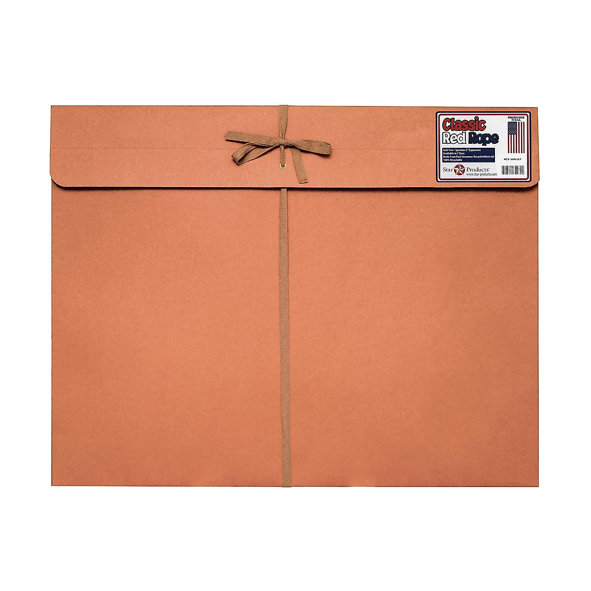 Star Products T219 17 x 22, Classic Red Rope, Paper Artist Portfolio with Tie Tape Closure, Poster, Art Storage, 17" x 22"