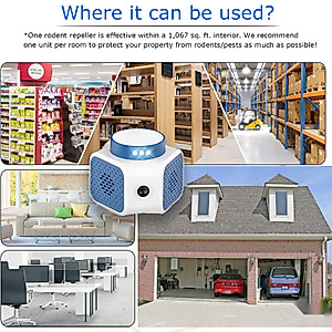 Mice Repellent Plug-in, Ultrasonic Pest Repeller Electronic Rodent Repellent Indoor Squirrel Repellent Bat Removal for Attic Garage RV Basement House Barn Warehouse