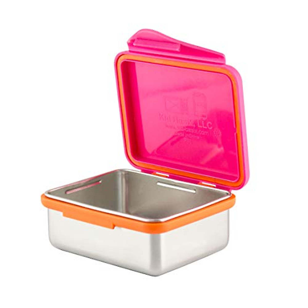 Kid Basix Safe Snacker Reusable Stainless Steel Lunchbox for Kids and Adults Reusable Food Container BPA Free Dishwasher Safe Fuchsia 13 oz