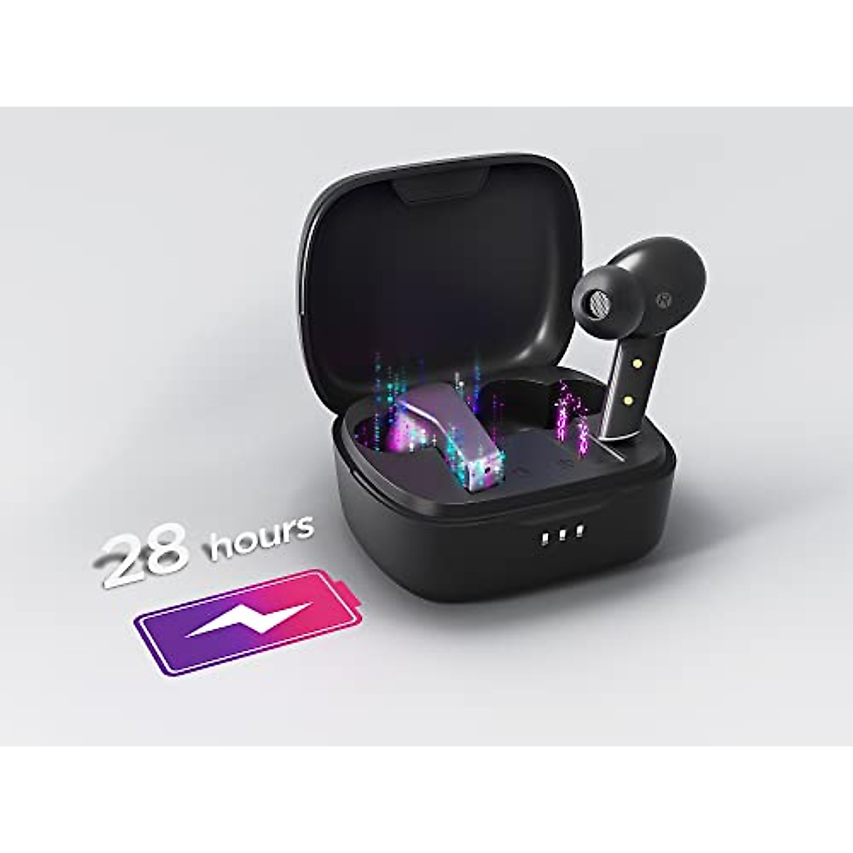 Lenovo Smart True Wireless Earbuds - Smart Switch Fast Pair - Active Noise Cancelling Earphones with Wireless Charging Case - 28 Hrs Playtime Headphones - 6 Built-in Mics - Bluetooth - Black