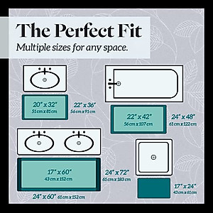 Genteele Bath Mats for Bathroom Non Slip - Grey 17" x 24" Memory Foam Bathroom Rugs - Quick Dry Bath Mat