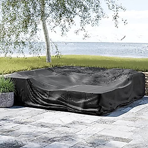 Abrihome® Patio Furniture Covers Outdoor Furniture Cover Waterproof, 600D Garden Table and Chairs Set Covers, Outside Sofa Set Cover for Winter-Black(106''x106''x28'')