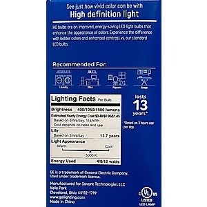GE (2 Bulbs) Refresh LED A19 3-Way Light Bulb, Energetic Daylight 5000K, 30-70-100w Equivalent Using only 4-8-12w, 400/1050/1500 lumens, HD Light- Enhanced Color Contrast and Boldness LED 3 Way Bulb