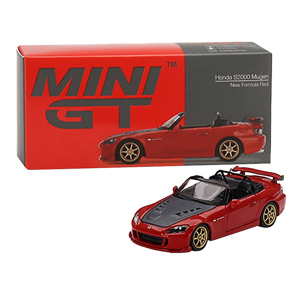 Truescale Miniatures S2000 (AP2) Mugen Convertible New Formula Red w/Carbon Hood Ltd Ed to 3600 Pieces Worldwide 1/64 Diecast Model Car by True Scale Miniatures MGT00367