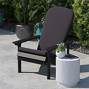 Flash Furniture Charlestown Set of 2 All Weather Indoor/Outdoor High Back Adirondack Chair, Patio Furniture Replacement Cushions, Gray