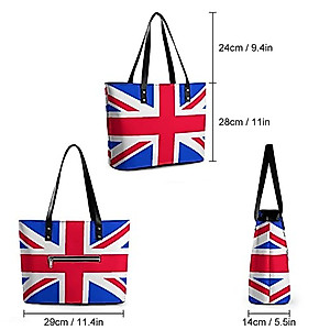 Womens Handbag Union Jack Leather Tote Bag Top Handle Satchel Bags For Lady
