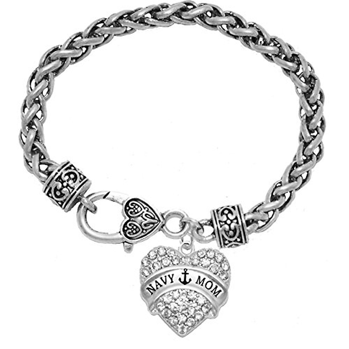 Navy Mom, Necklace, Earring, and Bracelet Set, Hypoallergenic, Safe-Nickel, Lead, and Cadmium Free.