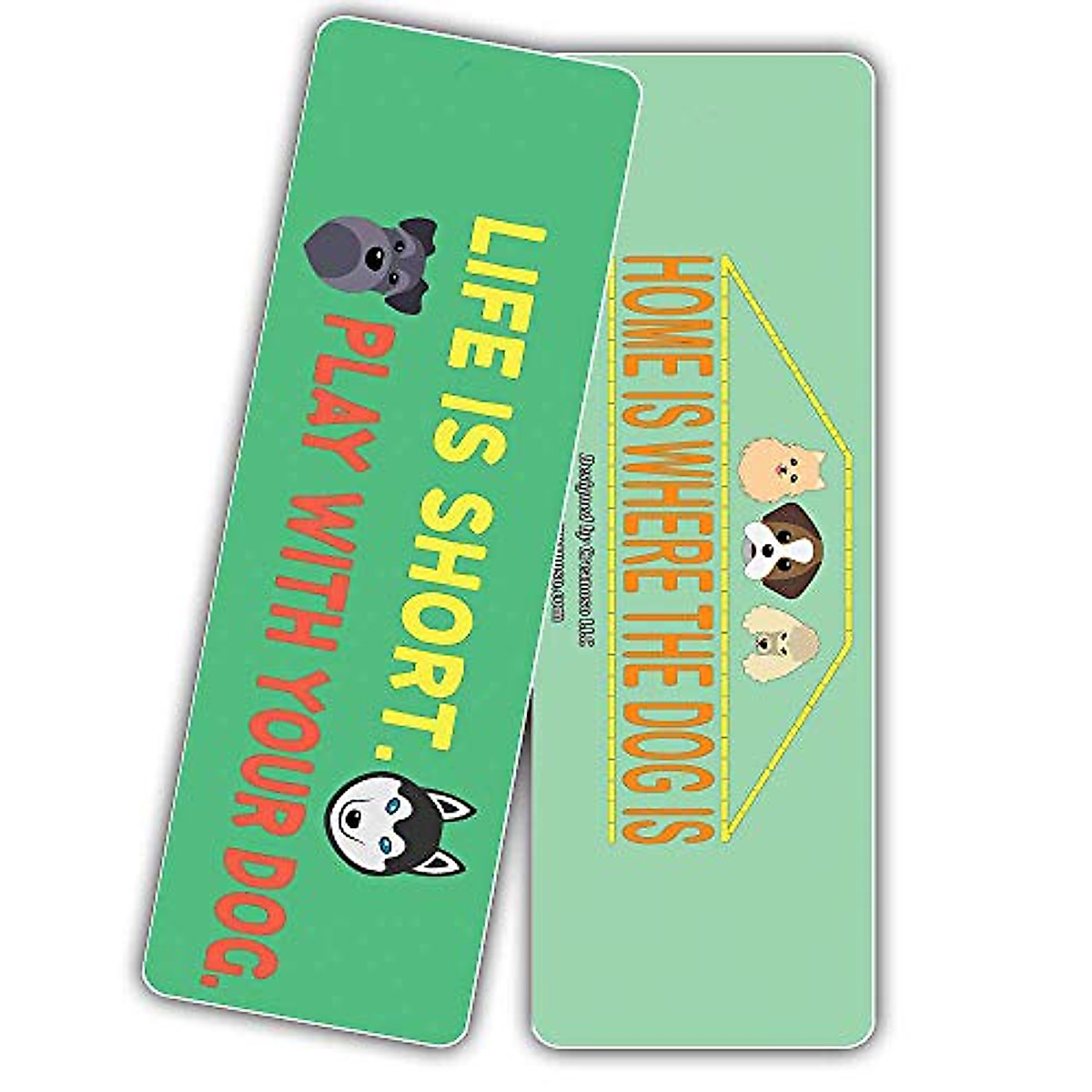 Creanoso Inspiring Dog Lover Bookmark Gifts for Owners (60-Pack) – Six Assorted Quality Dog Themed Bookmarks Bulk Set – Premium Gift for Dog Pet Owners Lovers