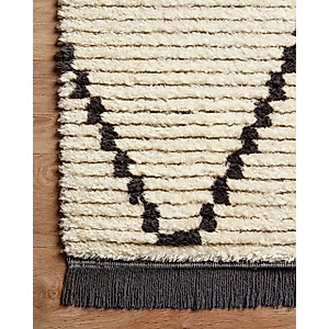 Chris Loves Julia x Loloi Alice Collection ALI-04 Cream / Charcoal 6'-5" x 9'-2" Area Rug