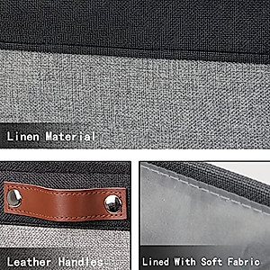 HNZIGE Storage Basket Bins Collapsible Storage Baskets for Organizing Shelf Closet Bedroom, Perfect Storage Bin with Handles for Closet, Clothes, Toy, Home（Black 15" x 11" x 9.5",11.8" x 7.8" x 5.1")