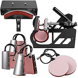 TOPDEEP 8 in 1 Heat Press Machine 12x15 inch, Combo Swing Away T Shirt Pressing Machine, Sublimation Heat Press Transfer Machine for T-Shirt Hat Cap Mug Plate