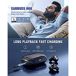 Mix Hero Bluetooth Headphones,IP5 Auto Pairing 200H Stereo Sound True Wireless Earbuds in Ear Bluetooth Earphones Binaural Call Headset with Built in Mic and Charging Case for Sports Running
