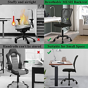 Ergonomic Office Chair Mesh Support Modern Executive Mid Back Rolling Swivel Chair Computer Chair Task Chair for Men& Women, Black