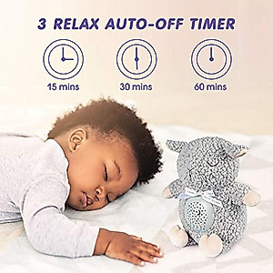 BEREST Baby Sleep Soother Sleepy Sheep, Mom's Heartbeat Lullabies & Shusher Baby Sound Machine, Nursery Decor Night Light Projector, Toddler Crib Sleeping Aid, Baby Shower Gifts Portable Sheep