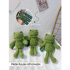 BCIULASL Cute Keychain Frog Plush Keychain Accessories Kawaii Keychains for Backpacks, Bags, Purse, Phone, Car Key Ring, Birthday Christmas Valentines Day New Year Gifts for Men Women