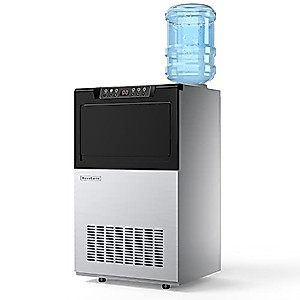 RovaEarth Commercial Ice Maker Machine 220LBS/24H with 55LBS Storage Bin, ETL Approved,96 Ice Cubes Ready in 8-15 Mins, Stainless Steel Freestanding Ice Machine for Home/Office/Bar/Coffee Shop