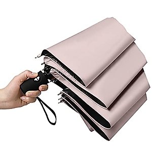 Cloudia Automatic Windproof Travel Umbrella, Umbrella in Rain and Sun for Women and Men (Pink)