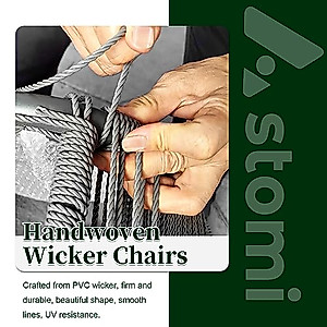 Astomi 7 Pieces Outdoor Dining Set: All-Weather Wicker Outdoor Patio Furniture with Table All Aluminum Frame for Lawn Garden Backyard Deck Patio Dining Set with Cushions