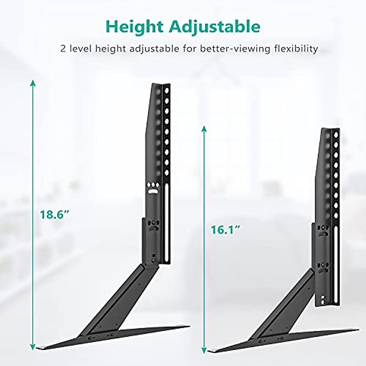 WALI Universal TV Stand Tabletop, for Most 23 to 42 inch LCD Flat Screen TV, VESA up to 400x300mm (TVS002), Black