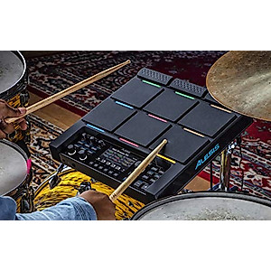 Alesis Strike Multipad - 9-Pad Percussion Instrument with Sampler, Looper, 2 Ins and Outs, Soundcard, Sample Loading via USB Thumb Drives and 4.3-Inch Display,Black