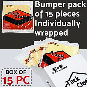 S&F STEAD & FAST 15-Pack Painters Tack Cloth for Painting, Professional Sticky Tack Cloth for Woodworking, Automotive, Metal, Sanding, Dusting, Staining, Premium Tac Cloths/Tack Rag Set, 18"x36"