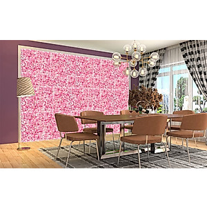 Flower Wall Panel Set, U'Artliens Artificial Wall Flower Backdrop 24x16 Inch 3D Silk Hydrangea Rose Floral Panel for Photo Background Home Party Wedding Backdrop Decoration (2pcs, Pink)