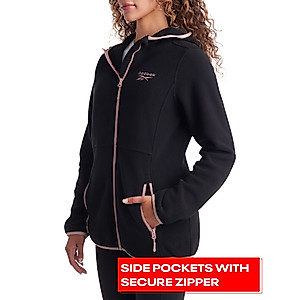 Reebok Women's Jacket - Polar Fleece Sweatshirt Jacket - Lightweight Coat for Women (S-XL), Size Small, Black